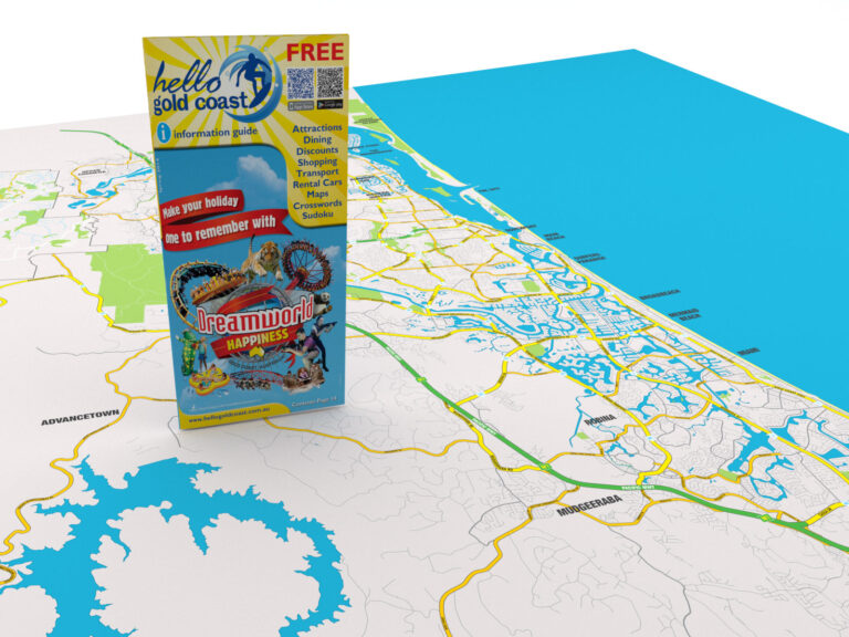 Gold Coast tourist map for print and online - Doug Illustration